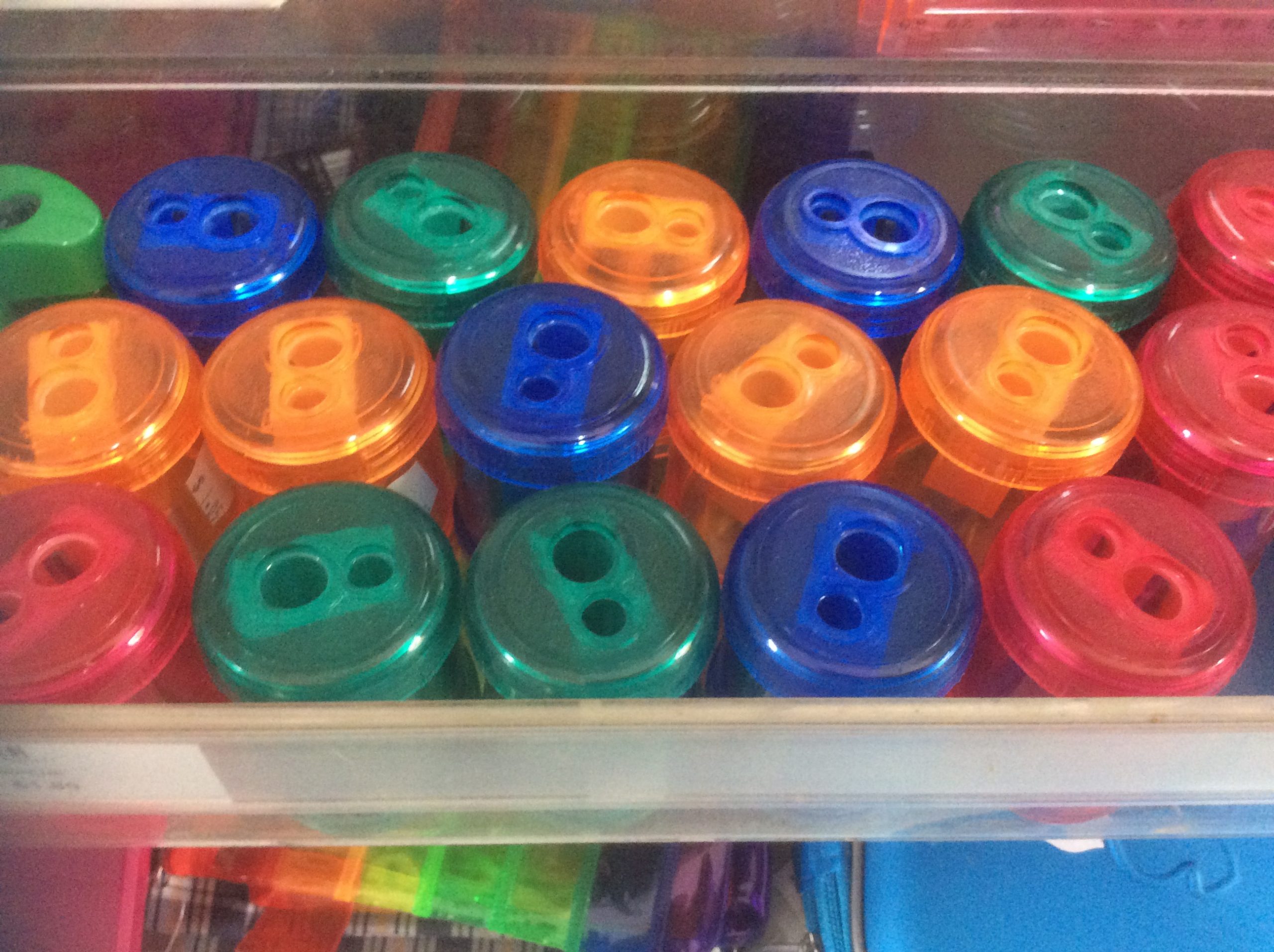 Pencil Sharpener Asst Colours 2 Hole Barrel - Toys@Meridian